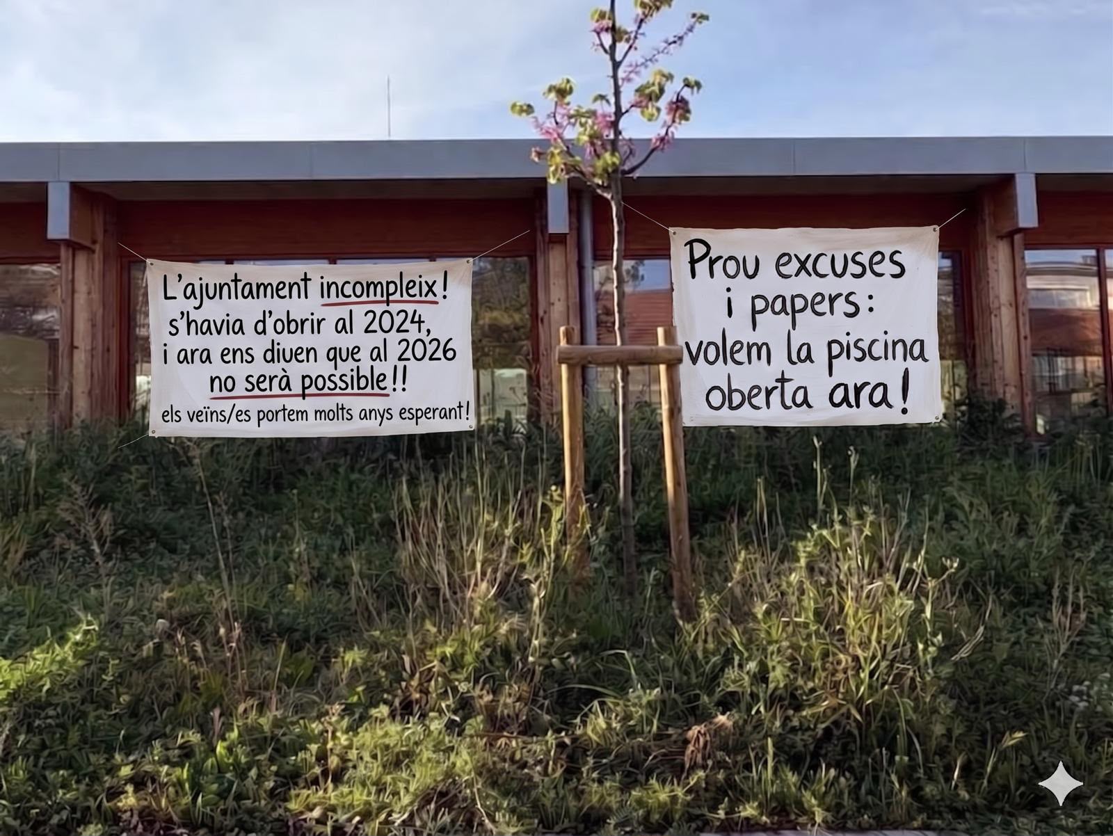 Els veïns de Mira-sol, tips d'esperar la piscina: "Estem farts d'excuses"